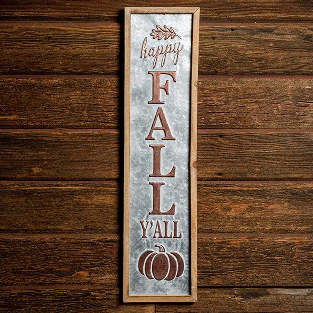 Happy Fall Y'All Metal Sign - Winter Wonders Store