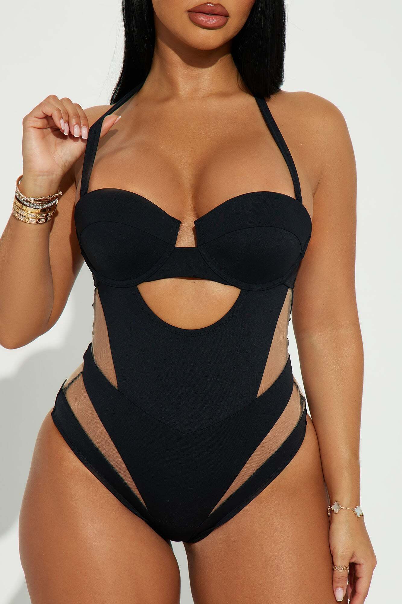 Megan Cutout 1 Piece Swimsuit Black Celeor